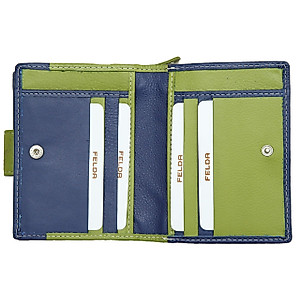 Felda RFID Genuine Leather Ladies Purse Wallet 14 Credit Card Slots & Coins Compartment
