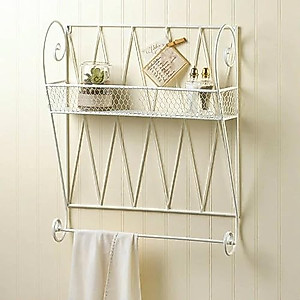 Summerfield Terrace 10018382 White Wire Wall Shelf, No Size, Multicolor