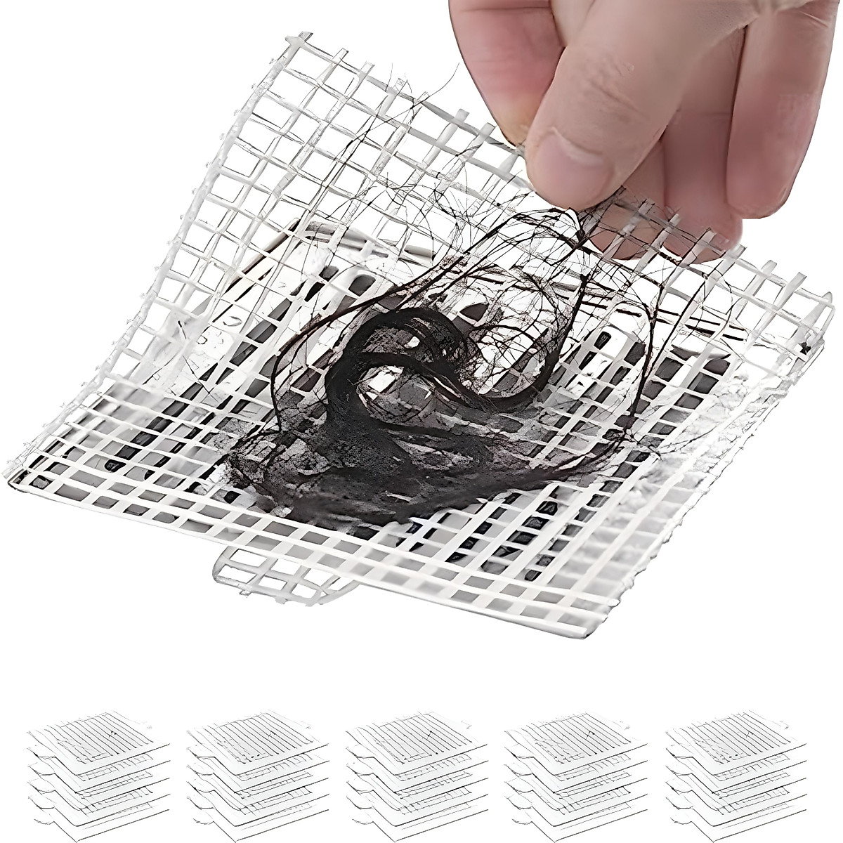 Disposable Shower Drain Hair Catcher 4.3'' Mesh Stickers, Bathroom, Laundry, Bathtub, Kitchen, Sink, for Human and Pet Hair Not Rot Anti-Blockage (20)