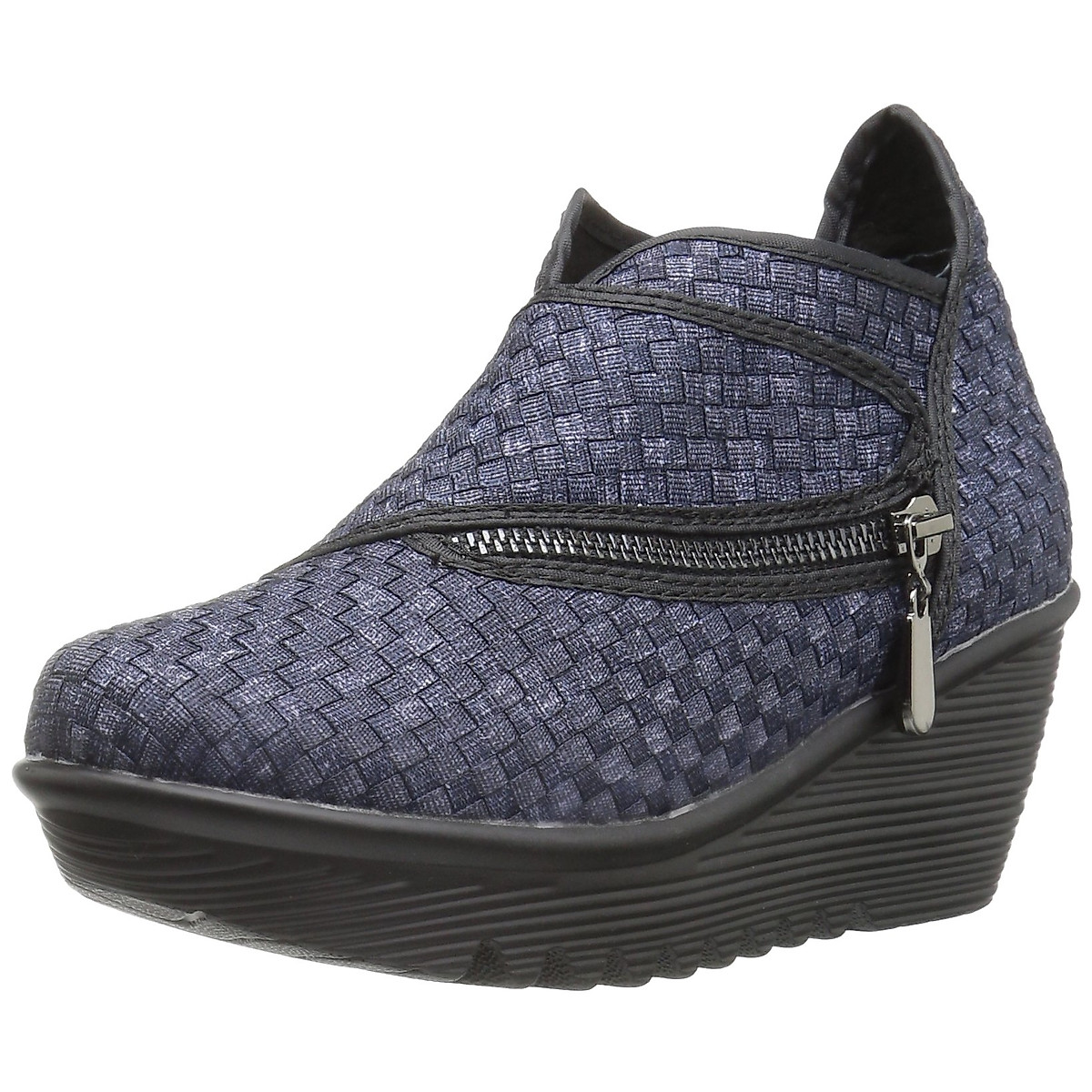 Bernie Mev Women's Zig Zag Ankle Bootie, Jeans, 38 EU/38 EU = 7.5-8 M US