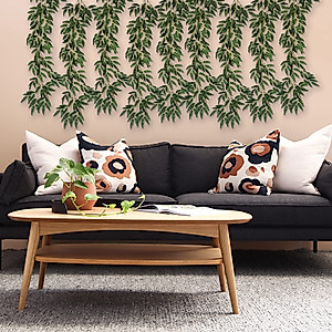 Uieke 3pcs 17.7ft Artificial Vines Fake Greenery Garland Willow Leaves with Total 60 Twigs Stems Hanging Plants String for Indoor Wedding Party Home Garden Wall Garden Decoration