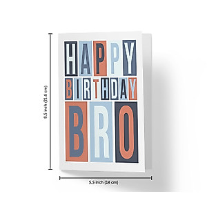 Karto Sweet and Funny Birthday Card for Brother, Large 5.5 x 8.5 Greeting Card, Brother Birthday Card from Sister