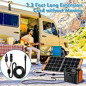 GOLABS 3.3Feet MC4 Solar Panel Connector to DC5.5x2.1mm Adapter Extension Cable 16AWG Heavy Duty Solar Charge Cable for Solar Generator Power Station and Solar Panel Black