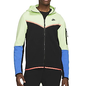 Nike Sportswear Tech Fleece Hoodie Mens Lime Ice/Black-Signal Blue -XX-Large