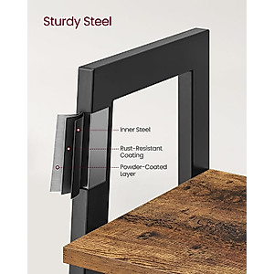 VASAGLE Ladder Shelf, 4-Tier Bookshelf, Storage Rack, Bookcase with Steel Frame, for Living Room, Home Office, Kitchen, Bedroom, Industrial Style, Rustic Brown and Black ULLS144B01