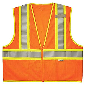 Ergodyne Unisex S/M Class 2 Two Tone Mesh Vest, Orange, Small-Medium US