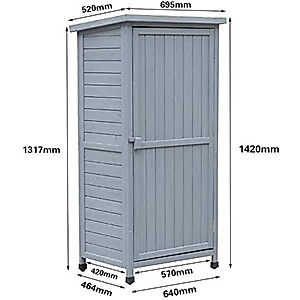 MUWIZ Outdoor Storage Shed, Storage Shed and Tool Shed Outdoor Storage Shed, Large Solid Wood Tool Shed Tiny House Garden Tool Storage
