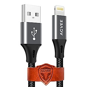 AGVEE 3 Pack 1.5ft for Short iPhone Charger Cable, Reinforced End Tip, Braided Fast OEM USB Lightning Charging Cord Data for iPhone Xs X 8 7 6S 6, iPad iPod iOS, Dark Gray