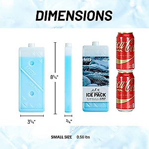 Ice Packs for Lunch Bags - MIER Resuable Lunch Box Freezer Ice Pack Slim Icepack Blocks for Lunchbox Coolers, Long Lasting (Blue, Pack of 2)