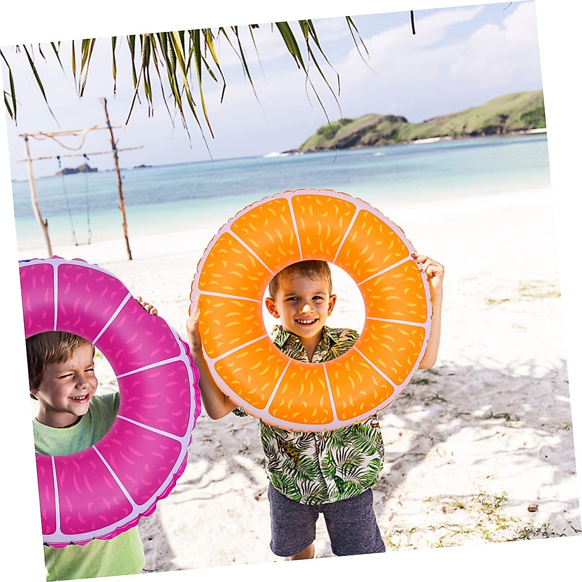 jojofuny 3pcs Fruit Swim Ring Pool Floats Fruit Pool Tubes Toys for Kids Toddler Playset Beach Toys Kid Toys Fruit Swimming Ring Children Toys Inflatable Pool Casual PVC Baby Swimming Pool