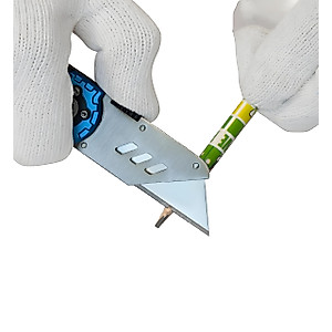 Folding-Utility-Knife Work-Knife Retractable-Folding-Box-Cutter Construction-Knife-Box-Opener - Razor-Knife with 5 Extra Blades for Cartons Cardboard and Boxes