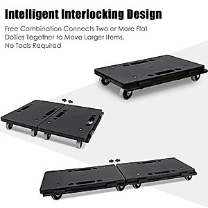 Kqiang 2 PCS Furniture Dolly for Moving,Interlocking Furniture Movers with Wheels,Heavy Furniture Roller Move Tool Set 500 Lbs Capacity Appliance Mover Rollers