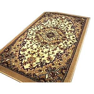 Bellagio Traditional Oriental Door Mat Design 401 Ivory (24 Inch X 40 Inch)