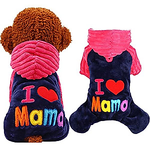 Pet T-Shirts for Small Dogs Boy Pet Four Legged Autumn Winter Thick Clothes I Love Mom Papa Pet Clothes Hangers and Rack