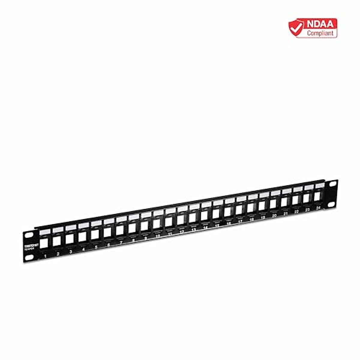TRENDnet 24-Port Blank Keystone 1U Patch Panel, 1U 19" Metal Rackmount Housing, Recommended with TC-K25C6 & TC-K50C6 Cat6 Keystone Jacks (Sold Separately), Black, TC-KP24