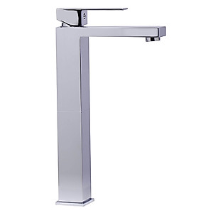 ALFI brand AB1129 Tall Square Single Lever Bathroom Faucet, Polished Chrome