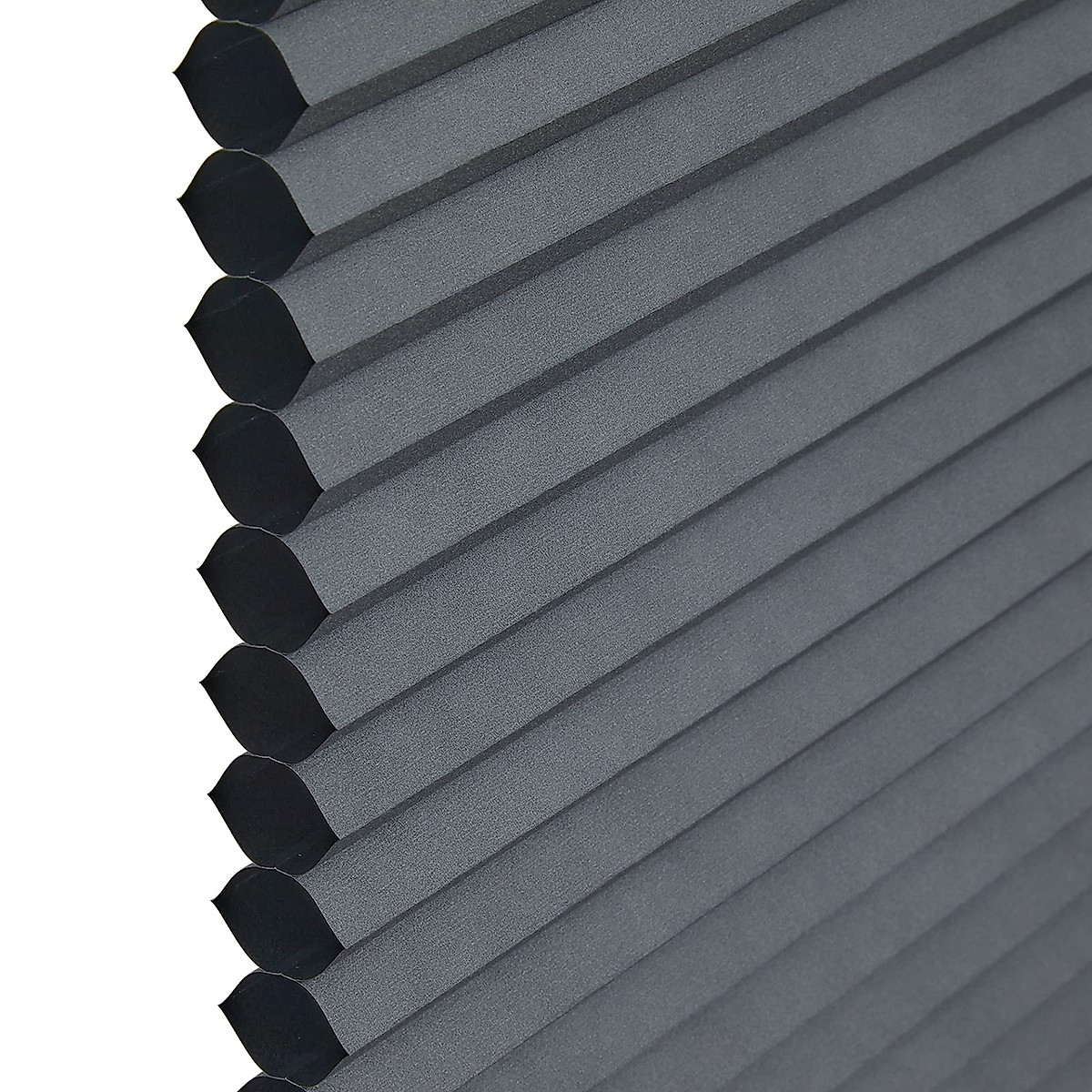 Persilux Custom Blackout Cellular Shades Cordless Blinds for Windows, Thermal Insulated, Noise Reduction, Room Darkening Honeycomb Blinds for Home, Night Grey