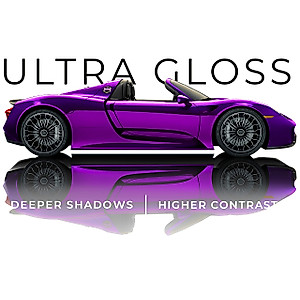 VViViD+ Ultra Gloss Candy Purple Vinyl Car Wrap Premium Paint Replacement Film Roll with Nano Air Release Technology, Stretchable Protective Cap Liner, Self Adhesive (1ft x 5ft)