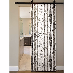 RoomMates RMK11728WP Birch Trees Gray Peel and Stick Wallpaper, White/Grey