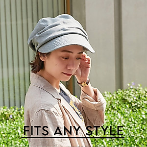 CHARM Organic Cotton Sun Hat for Women - Summer Spring Folding Visor for UV Protection, Chemo and Sensitive Skin Black