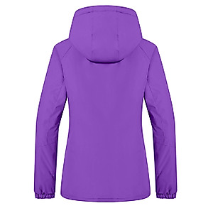 wantdo Women's Windproof Ski Jacket Cotton Padded Raincoat Windbreaker Purple S