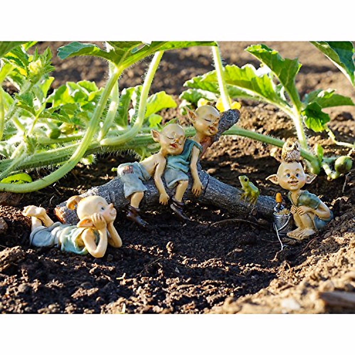 Top Collection Miniature Fairy & Terrarium Garden Pixie Gardening Statue with Shovel & Bucket, Small, Tan, Silver