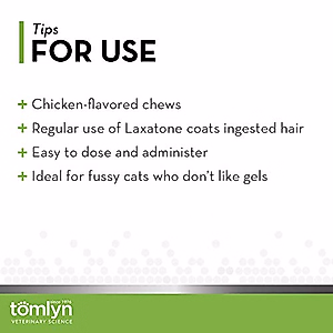 Tomlyn Laxatone Chicken-Flavor Hairball Remedy Chews for Cats and Kittens, 2-Pack