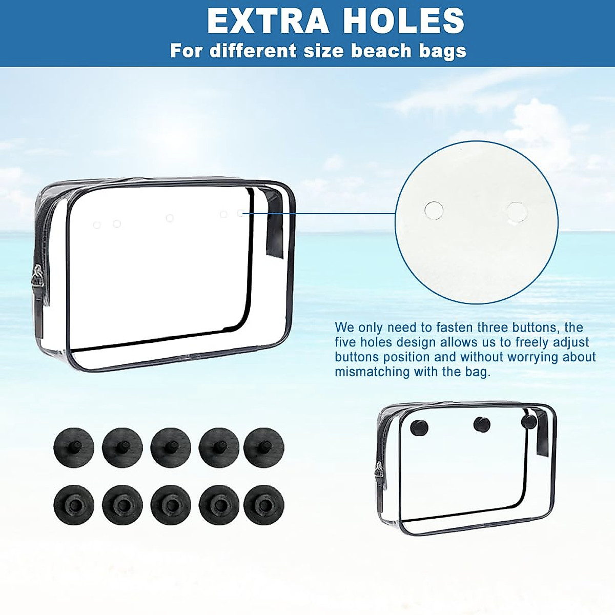 SYTRANREIN 8 Packs Bogg Bag Accessories Set, Clear Inserts Pouch, Hooks & Flower Charm Compatible with Various Bogg Bag Beach Tote Bag,Travel Makeup Clean Toiletry Brush Organizer Cosmetic Storage