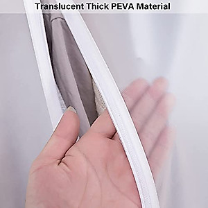 Neysuk Hanging Garment Clothes Cover, Translucent Hanging Garment Rack Cover with Zipper Garment Bags for Suit Coats Closet Storage 35 inch (2 Pack)