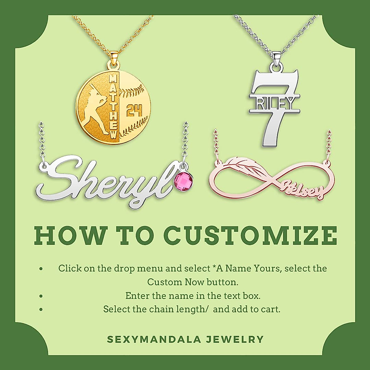 SexyMandala Personalized Name Necklace Custom Name plate Necklace Gold Love Heart Sterling Silver Pendant Necklace Gift for Women