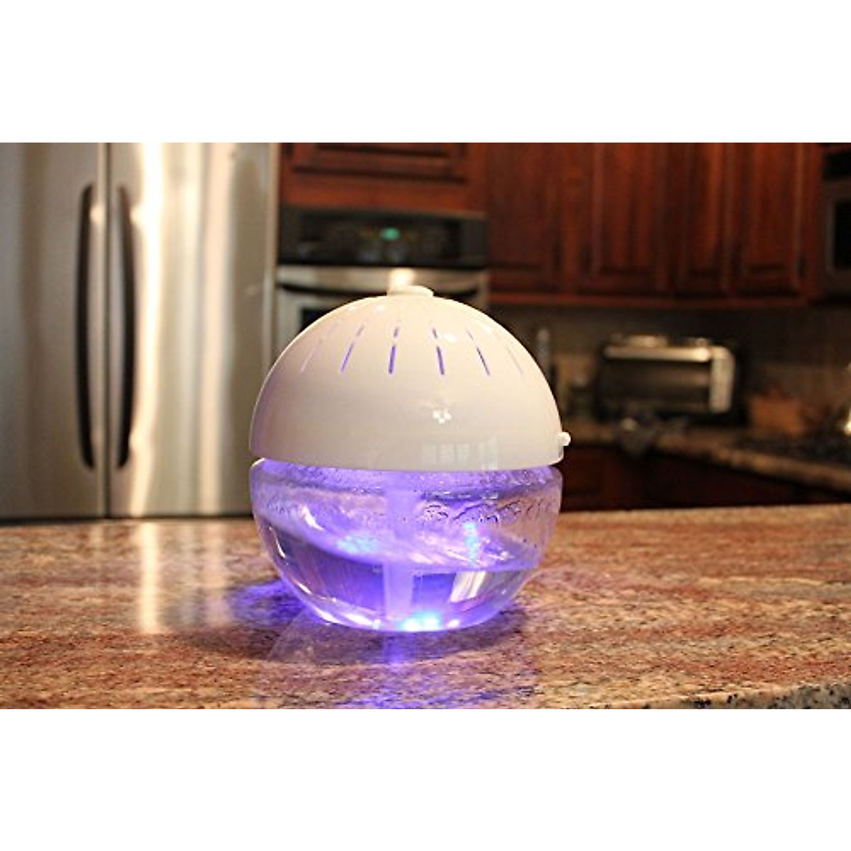 EcoGecko Earth Globe- Glowing Water Air Washer and Revitalizer with Lavender Oil, White (75606-White)