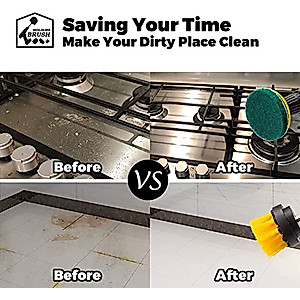 Holikme 38Piece Drill Brush Attachments Set, Scrub Pads & Sponge, Buffing Pads,Car Polishing Pad Kit，Power Scrubber Brush with Extend Long Attachment