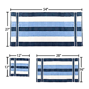 Lavish Home 100% Cotton Oakville Velour 6 Piece Towel Set-Navy