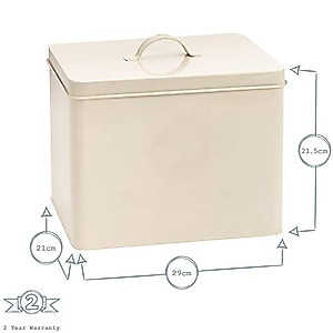 Harbour Housewares 1x Cream Industrial First Aid Box - Retro Chic Vintage Style 2-Tier Steel Medicine Storage Organiser