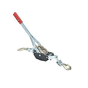 1 Ton Heavy Duty 2 Hook Steel Cable Dual Gear Power Ratchet Come Along Puller Tool,Automotive Hoist Cable Puller,Hoist Winch Cable Stretcher Lift