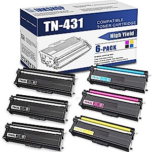 TN431 Compatible TN-431BK TN-431C TN-431Y TN-431M Toner Cartridge Replacement for Brother TN-431 HL-L8260CDW HL-L8360CDW DCP-L8410CDW MFC-L8610CDW Toner.(3BK+1C+1Y+1M)
