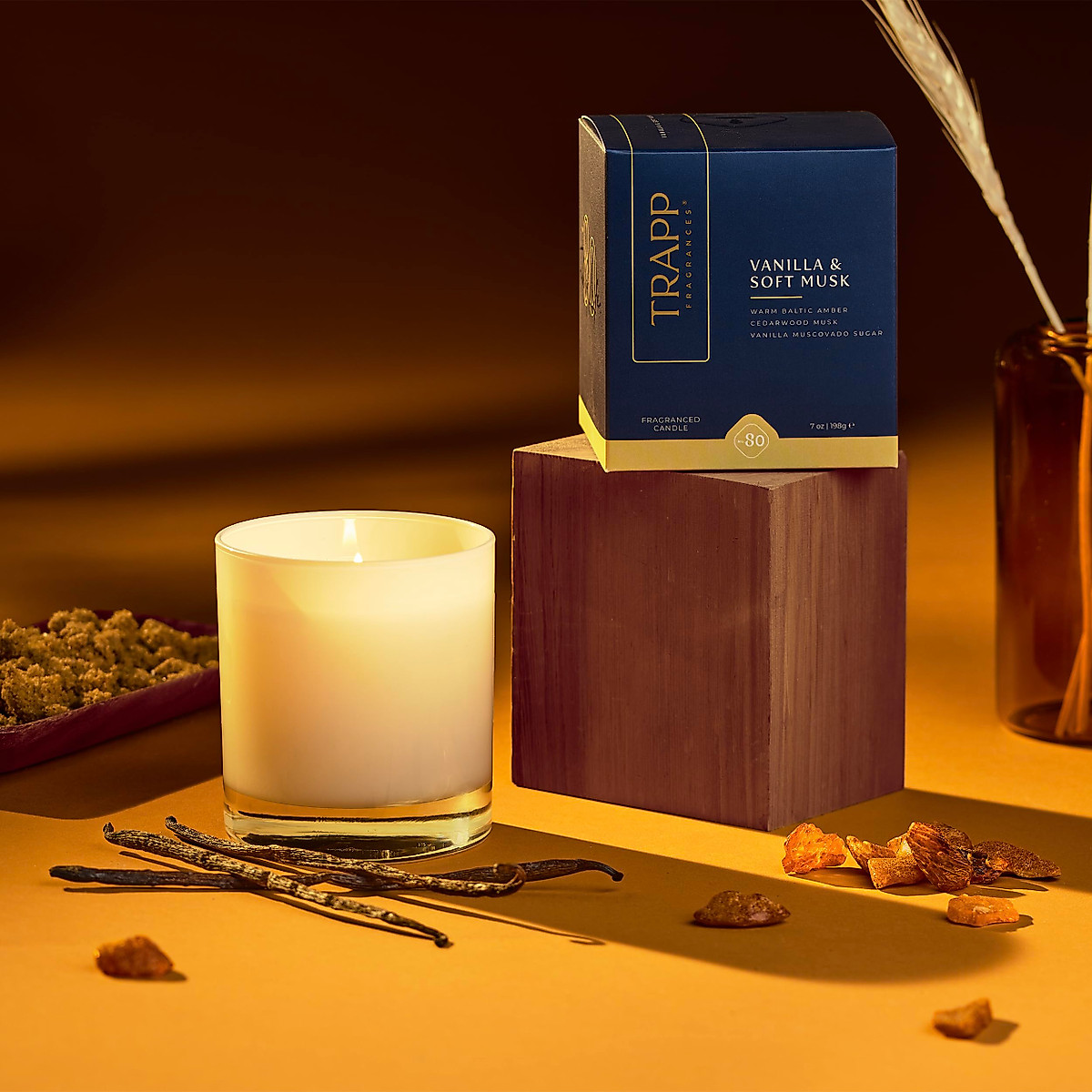 Trapp - No. 80 Vanilla & Soft Musk - 7 oz. Signature Candle - Aromatic Home Fragrance with Earthy Scent of Warm Baltic Amber, Cedarwood Musk, & Vanilla