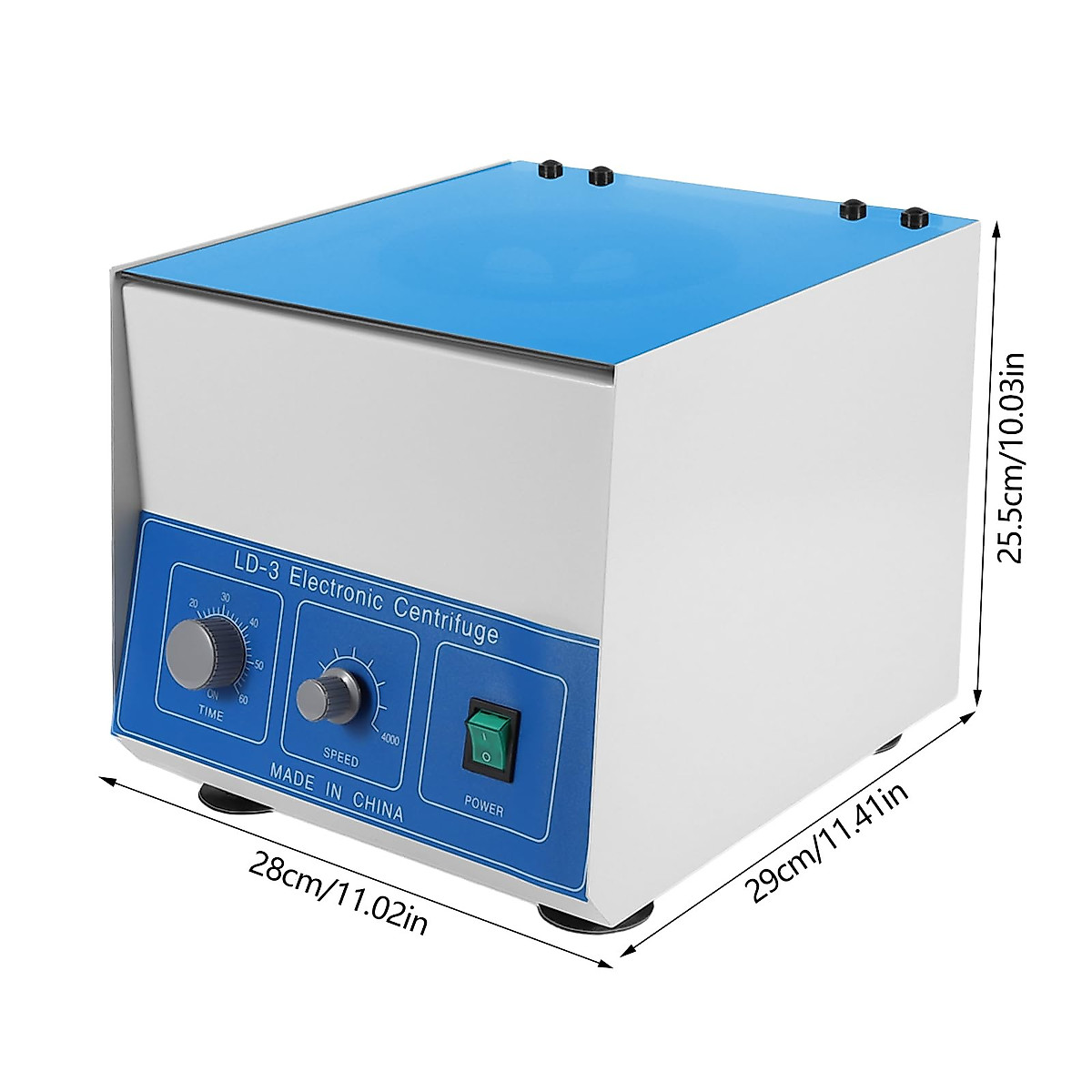 Wanlecy Electric Lab Benchtop Centrifuge, LD-3 Low-Speed 4000rpm Centrifuge Machine 6 Tubes x 50ml, with Timer 0-60min and Speed Control