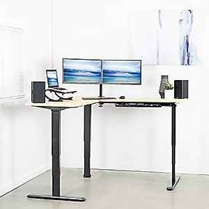 VIVO Electric Motor Sit Standing Height Adjustable Corner 3 Leg Desk Frame, Frame Only, Sit Stand Ergonomic L Frame, DESK-V133E
