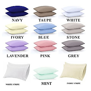 ShanDreamz - Pack of 4 White 100% Cotton Pillowcases, Standard/Queen Size 20x30, Soft Breathable Weave for A More Comfortable Sleep, Durable, Wrinkle Resistant & Easy-Care Fabric, Machine Washable