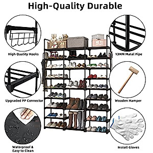 NIUBER 9 Tier Shoe Rack Sturdy Large Show Rack Heavy Duty for Entryway Shoe Shelves for Closet Shoe Rack Organizer for Entryway