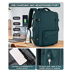 VGCUB Large Travel Backpack Bag for Women Men,Carry on Backpack,17 Inch Laptop Business Work Waterproof Backpack with Laptop Compartment,Person Item Flight Approved,Mochila de Viaje,Peacock Blue