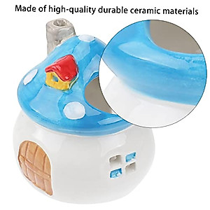 COLLBATH Mushroom Ceramic Nest Bath Animal Cage - Chinchilla Cage Accessories Hamster Accessories for Cages Small Animal Cage Accessories Pet Supply Small Animals House Red