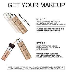 KYDA AirBrush Foundation Spray, Silky Foundation Mist Makeup, Flawless Coverage for Smooth Creamy Nude Finish, Breathable Blendable Lasting Formula, Moisturizing Makeup Primer-#220 Natural Beige