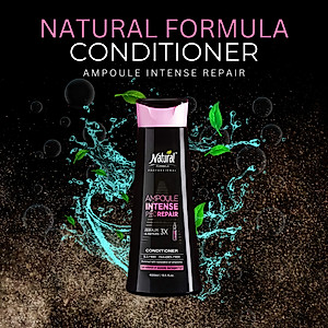Natural FORMULA Ampoule Intense Hair Conditioner - Professional Ampoule Treatment with Natural Oils - Repair, Restore and Nourish Damaged, Dry, and Color-Treated Hair - Paraben Free - 13.5 Fl Oz