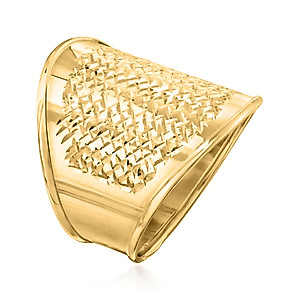 Ross-Simons Italian 14kt Yellow Gold Wide Ring. Size 10