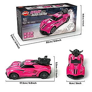 VATOS Remote Control Car, 1:24 Scale Kids Mini RC Car with LED Lights and Spray Effect, 27Mhz RC Racing Electric Car Toys for 3 4 5 6 7 8-12 Years Boys Girls Birthday, Party