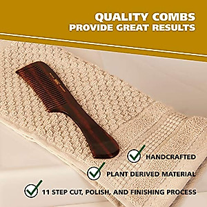 Wahl Beard, Mustache, & Hair Rake Comb for Men's Grooming - Handcrafted & Hand Cut with Cellulose Acetate - Smooth, Rounded Tapered Teeth - Model 3325