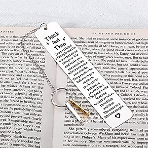 Through Thick and Thin Best Friend Gift, Bookmark for Friend Book Lovers, Friendship Gift for Women Friends, Birthday Graduation Gifts for Her Him, Sentimental Gift for Girlfriend Boyfriend Gift Ideas