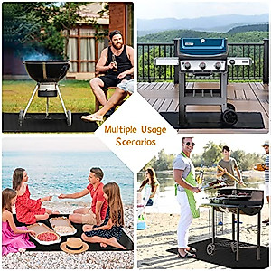 Sunerve Large Under Grill Mats, Grease matt under grill, 48*30 Inch Desk and Patio Protector Mats, Grill Matt for Patio, Fireproof Mat for Outdoor Smokers, Gas Grills, Fireproof Fire Pit Mat for Grass